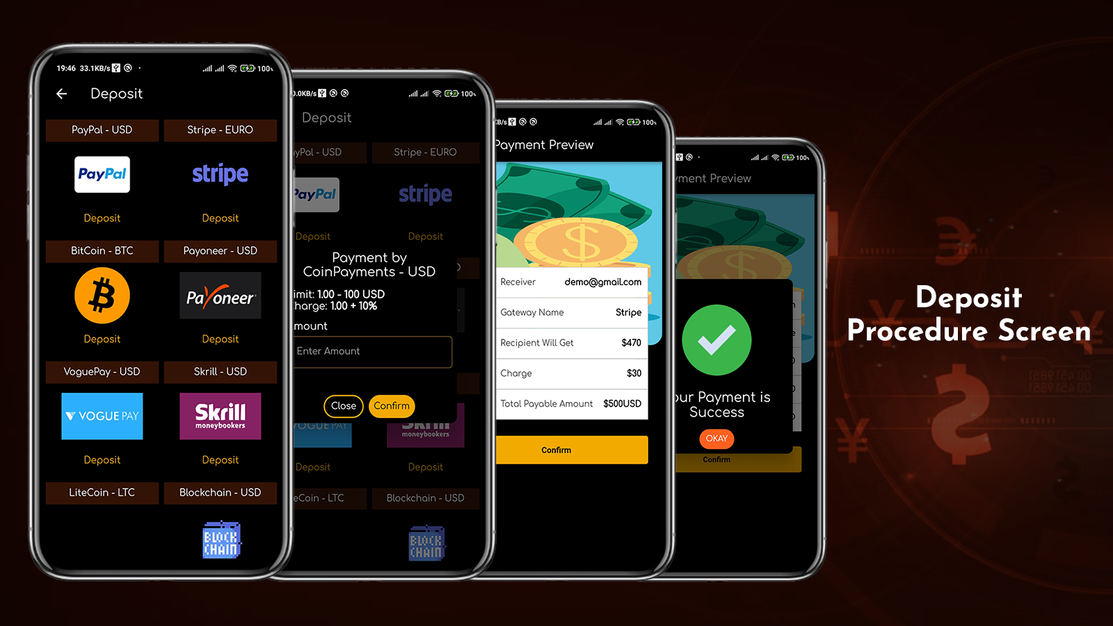 MyCoin - Digital Coin Currency Wallet and Payment Gateway Flutter App UI Kit by AppDevsX
